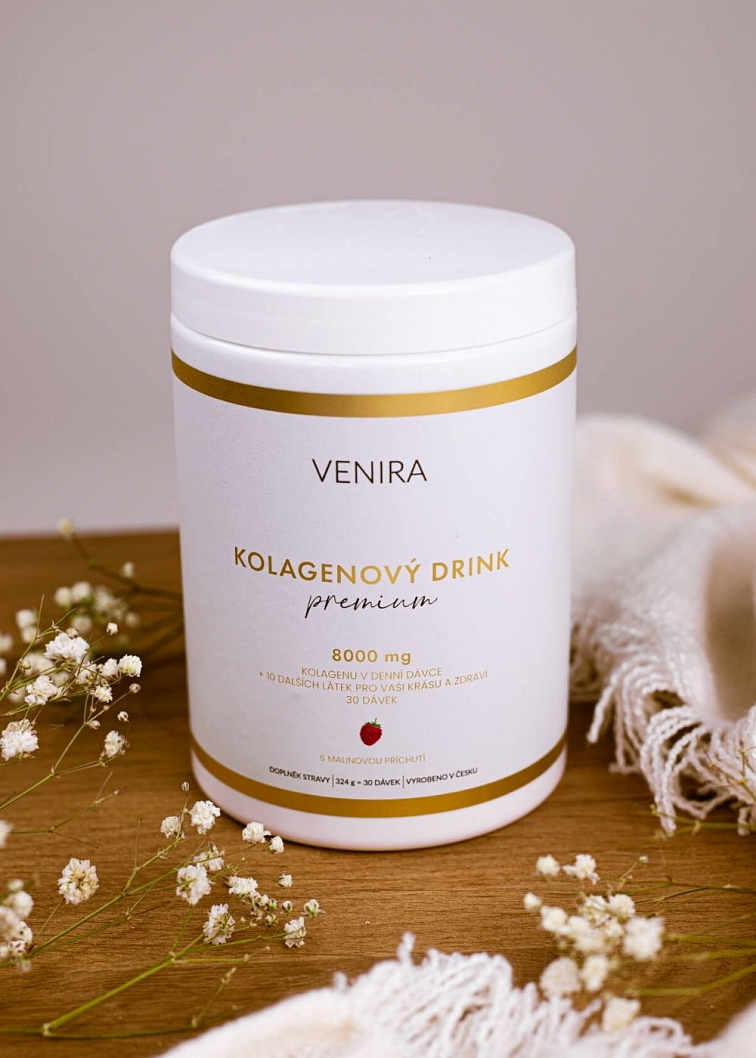 Venira PREMIUM kolagenový drink s malinovou příchutí