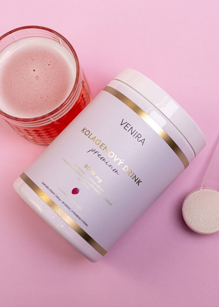 Venira PREMIUM kolagenový drink s malinovou příchutí