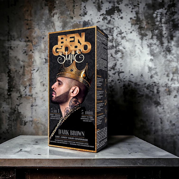 Bengoro Style Barvicí krém na vousy, knír a vlasy Dark Brown/Tmavě ...